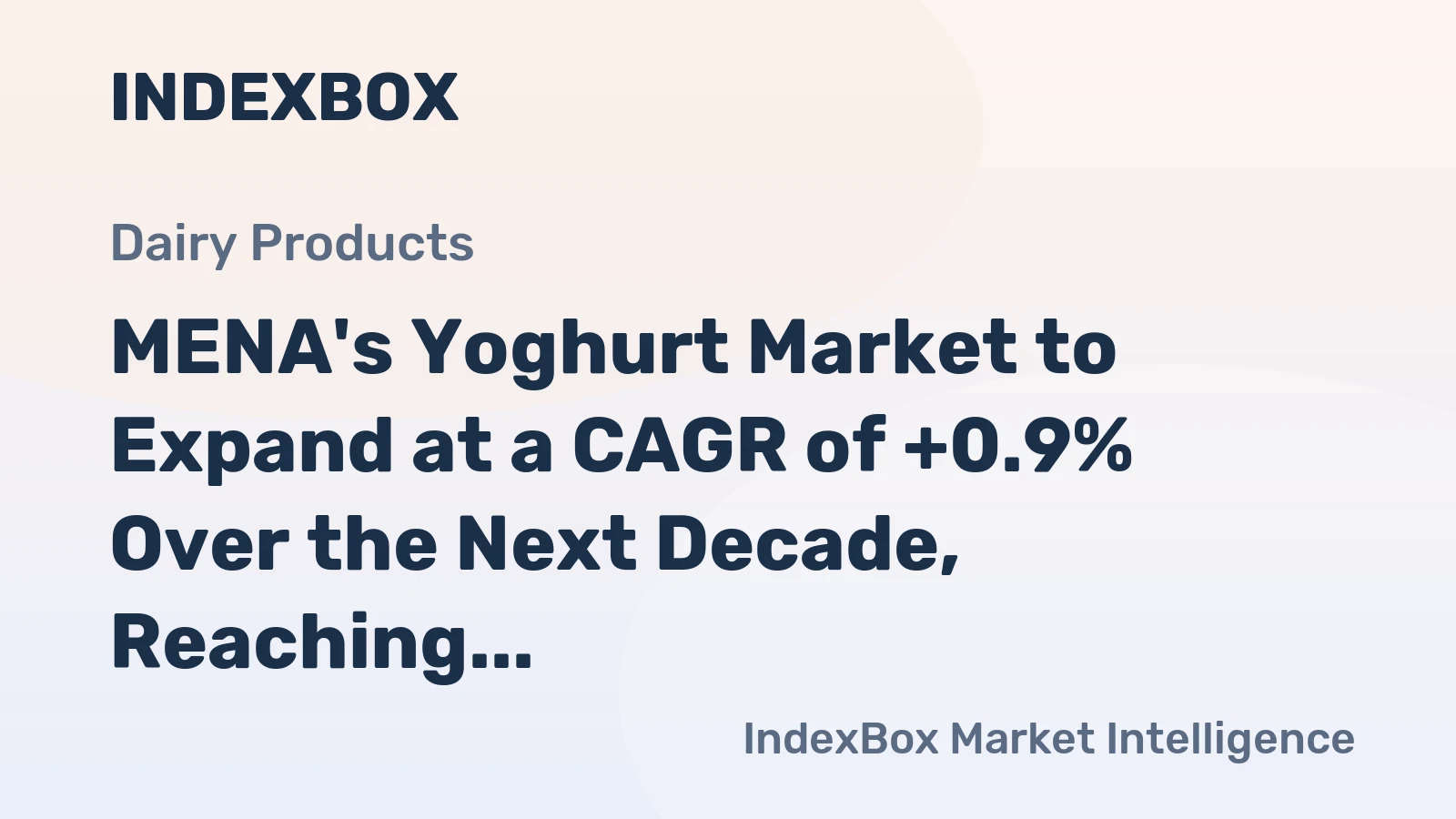 MENA's Yoghurt Market to Expand at a CAGR of +0.9% Over the Next Decade, Reaching 3.5M Tons by 2035