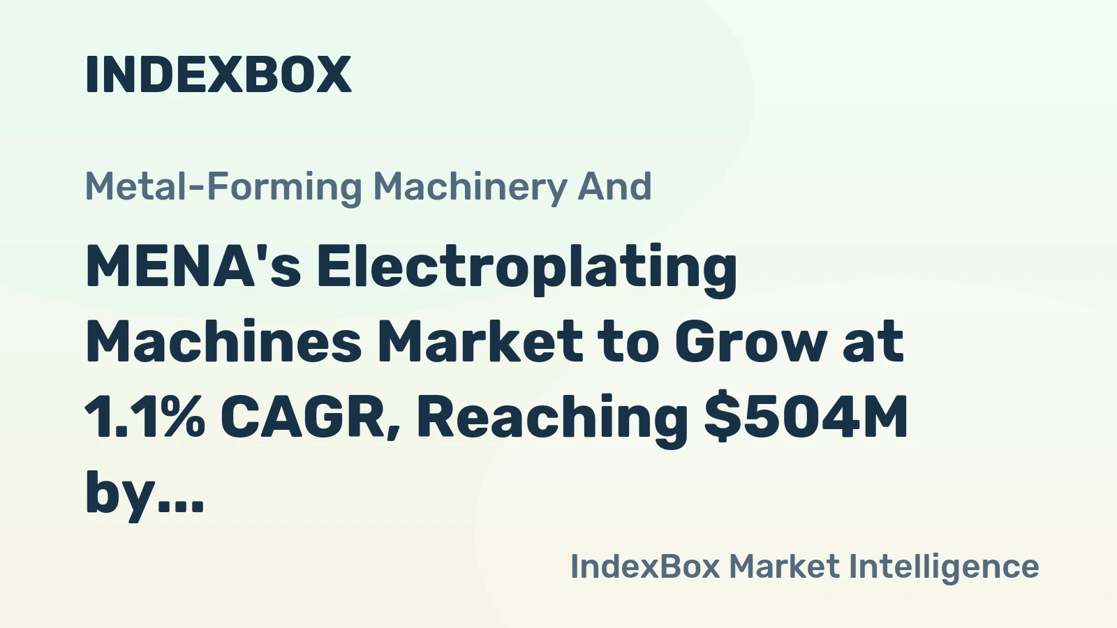 MENA's Electroplating Machines Market to Grow at 1.1% CAGR, Reaching $504M by 2035