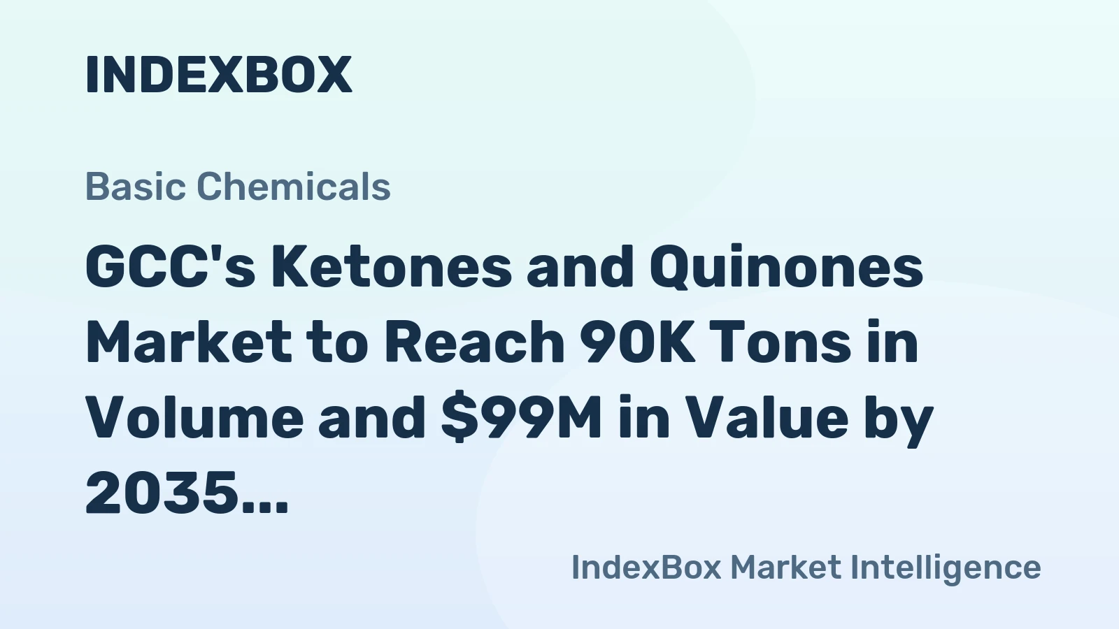GCC's Ketones and Quinones Market to Reach 90K Tons in Volume and $99M in Value by 2035