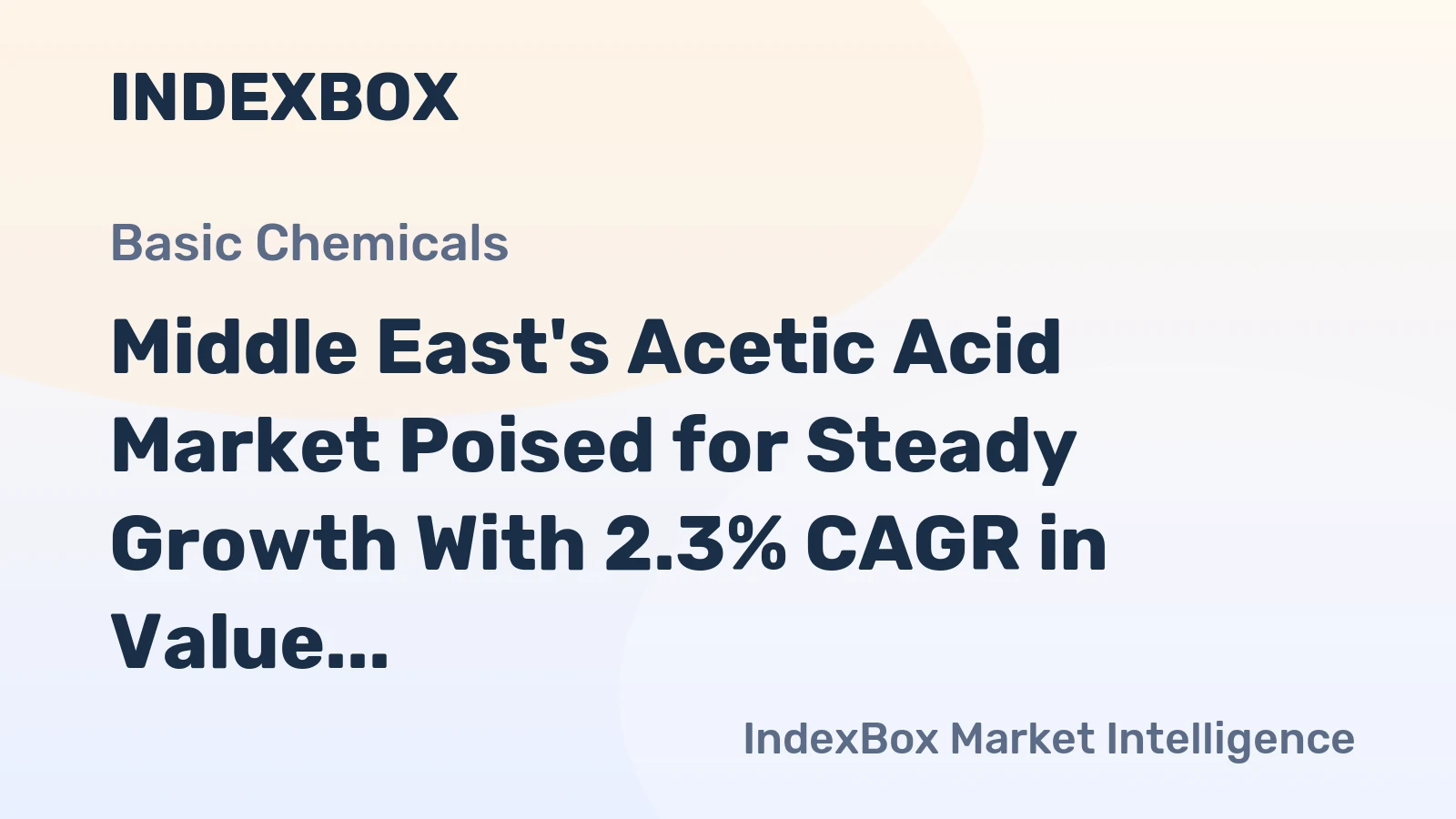 Middle East's Acetic Acid Market Poised for Steady Growth With 2.3% CAGR in Value