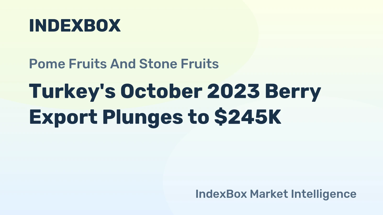 Turkey's October 2023 Berry Export Plunges to $245K