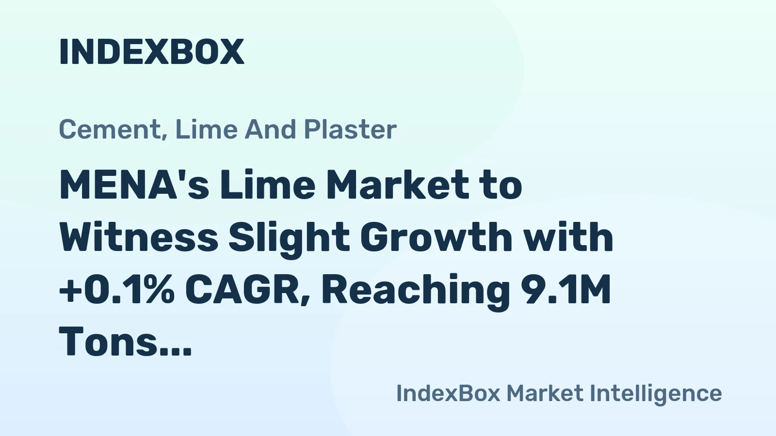 MENA's Lime Market to Witness Slight Growth with +0.1% CAGR, Reaching 9.1M Tons by 2035