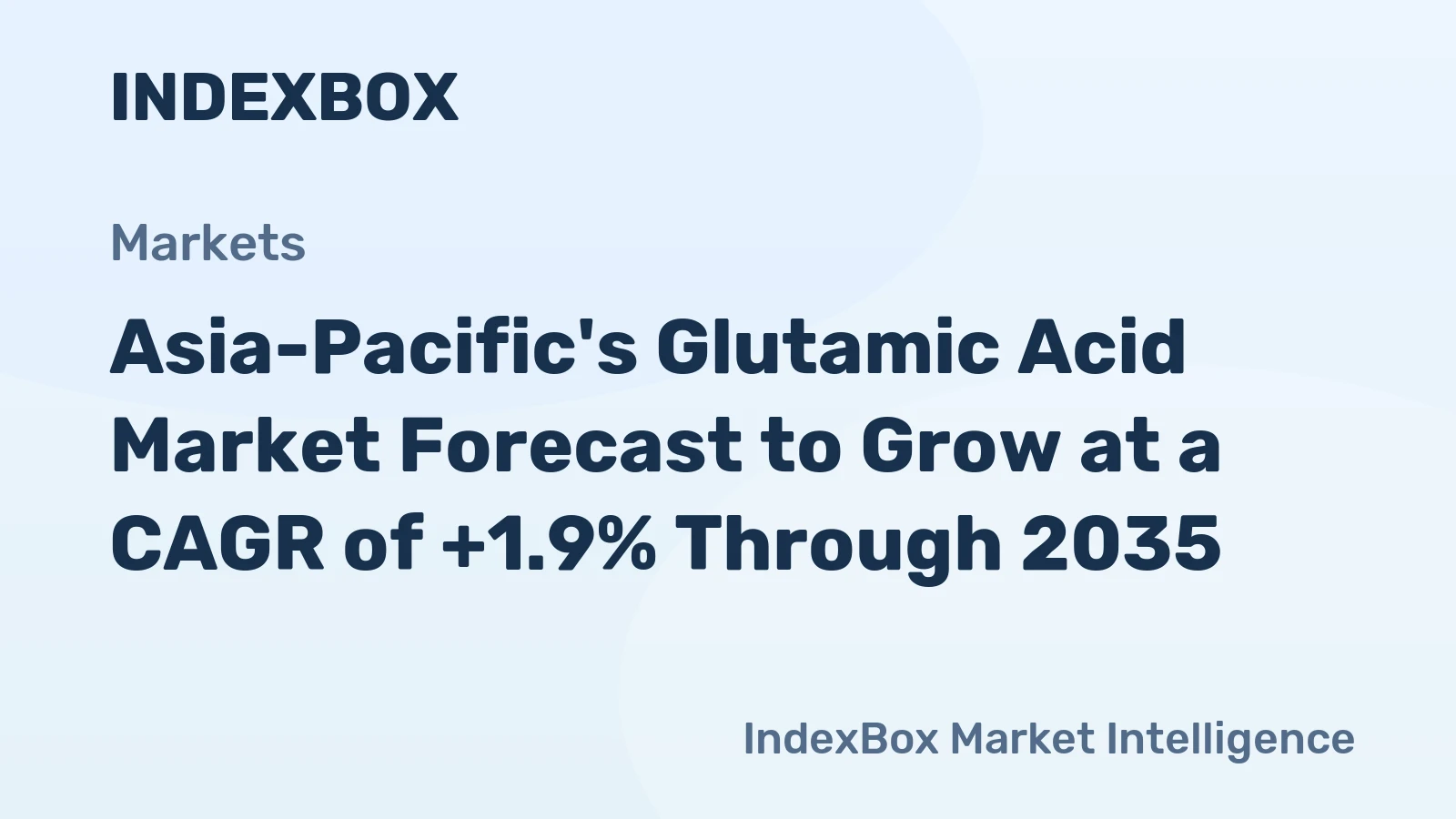 Asia-Pacific's Glutamic Acid Market Forecast to Grow at a CAGR of +1.9% Through 2035