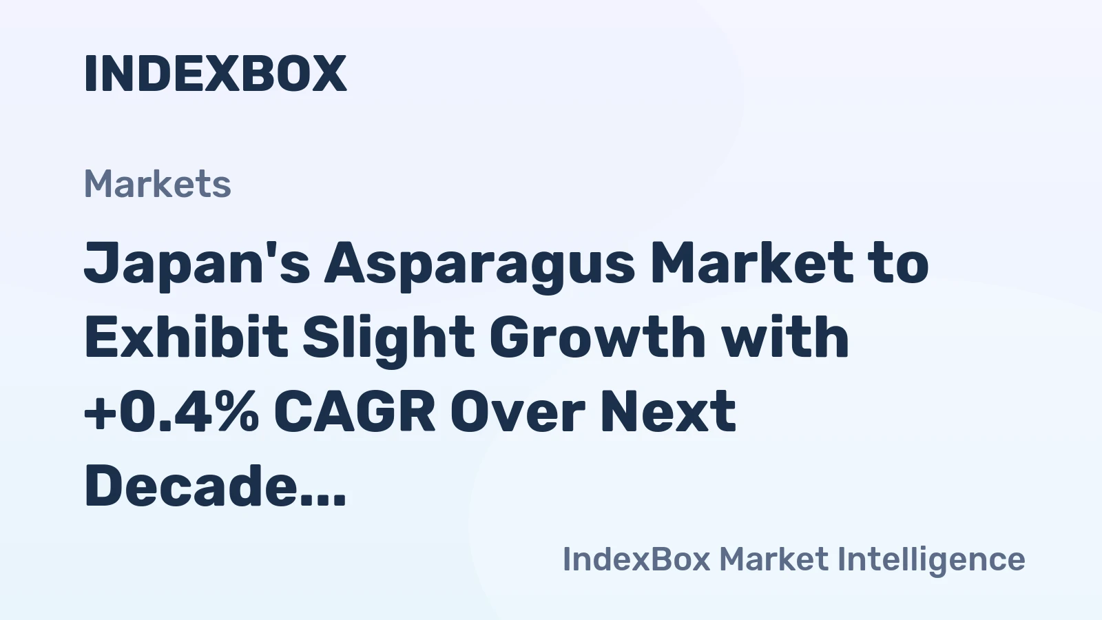 Japan's Asparagus Market to Exhibit Slight Growth with +0.4% CAGR Over Next Decade