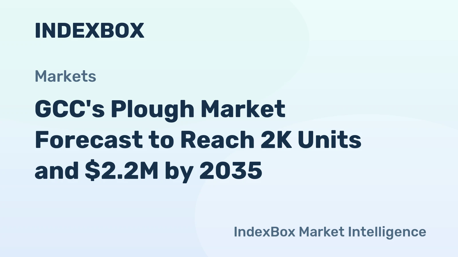GCC's Plough Market Forecast to Reach 2K Units and $2.2M by 2035