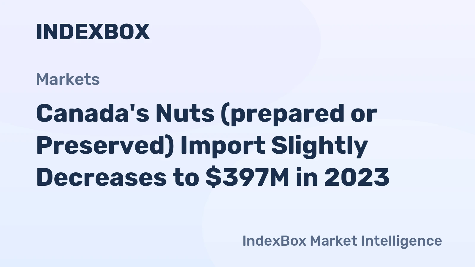 Canada's Nuts (prepared or Preserved) Import Slightly Decreases to $397M in 2023