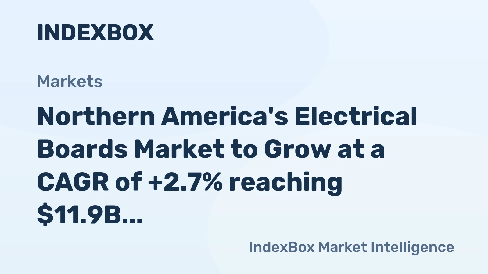 Northern America's Electrical Boards Market to Grow at a CAGR of +2.7% reaching $11.9B by 2035