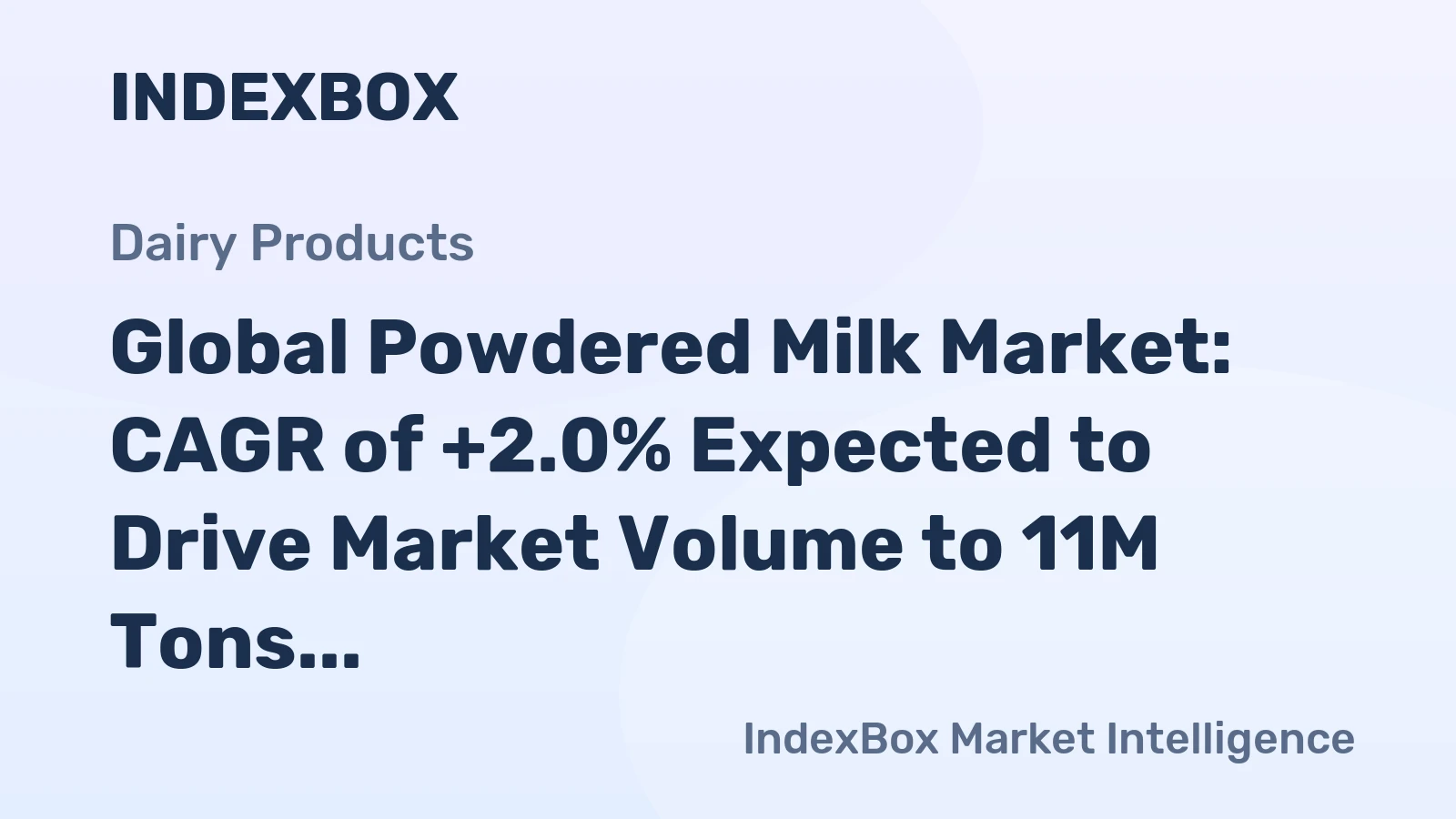 Global Powdered Milk Market: CAGR of +2.0% Expected to Drive Market Volume to 11M Tons by 2030