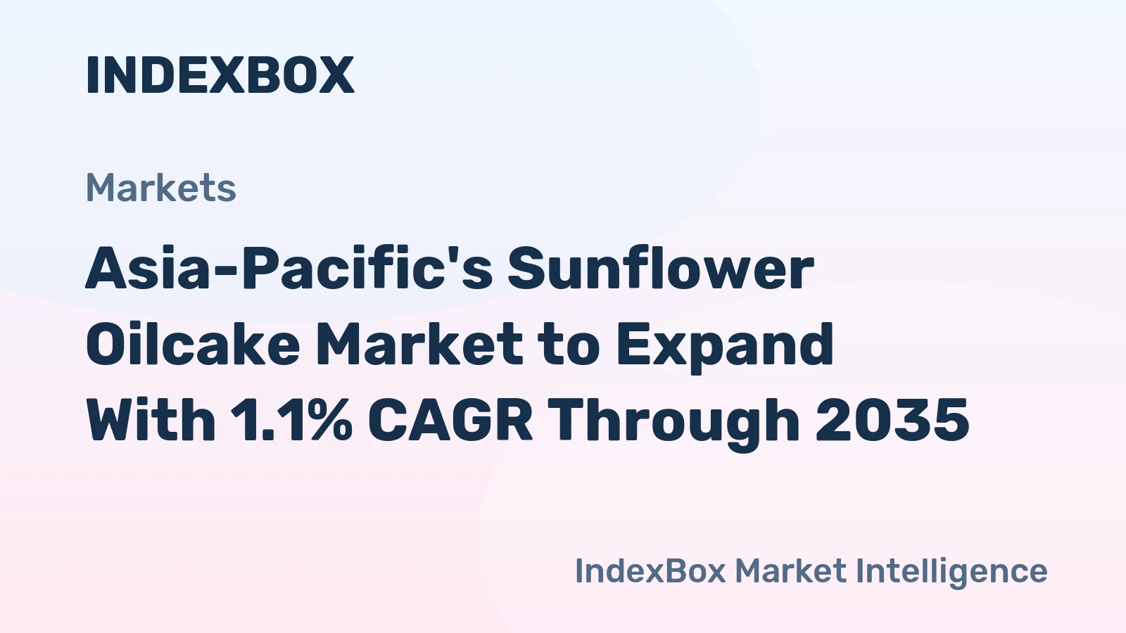 Asia-Pacific's Sunflower Oilcake Market to Expand With 1.1% CAGR Through 2035