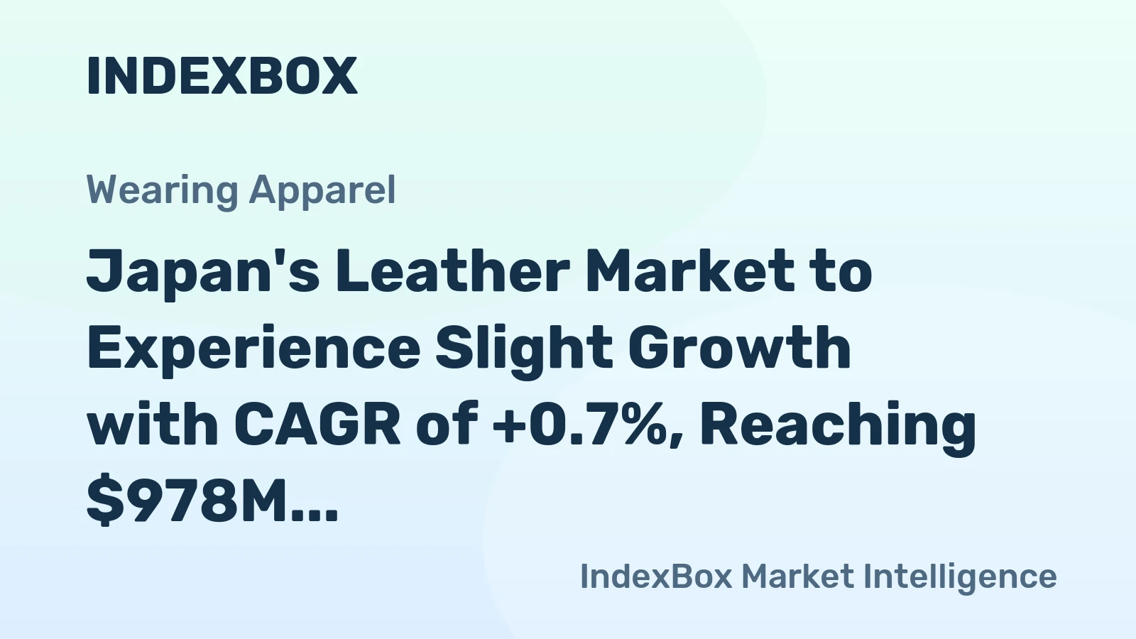 Japan's Leather Market to Experience Slight Growth with CAGR of +0.7%, Reaching $978M by 2035