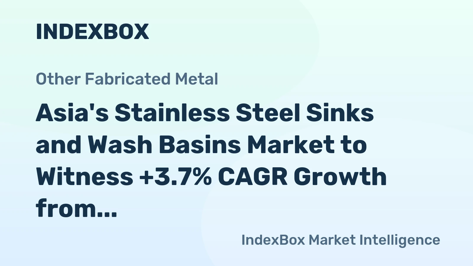 Asia's Stainless Steel Sinks and Wash Basins Market to Witness +3.7% CAGR Growth from 2024-2035, Reaching $2.7B by 2035