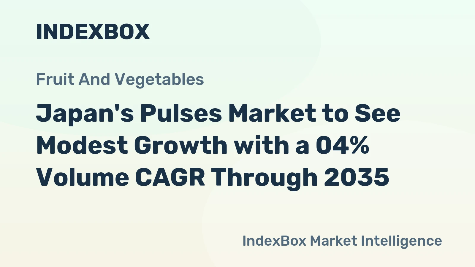Japan's Pulses Market to See Modest Growth with a 04% Volume CAGR Through 2035