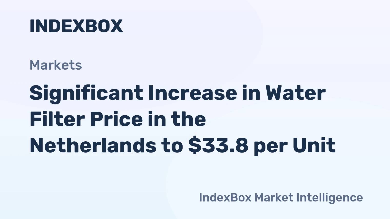 Significant Increase in Water Filter Price in the Netherlands to $33.8 per Unit