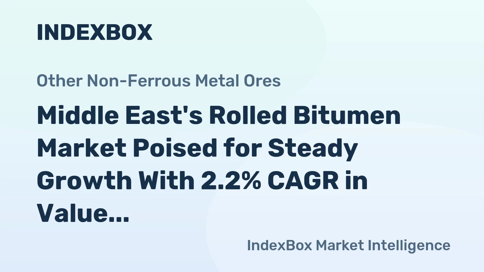 Middle East's Rolled Bitumen Market Poised for Steady Growth With 2.2% CAGR in Value