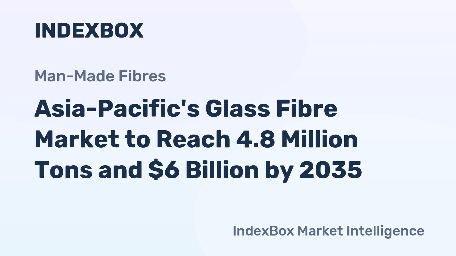 Asia-Pacific's Glass Fibre Market to Reach 4.8 Million Tons and $6 Billion by 2035