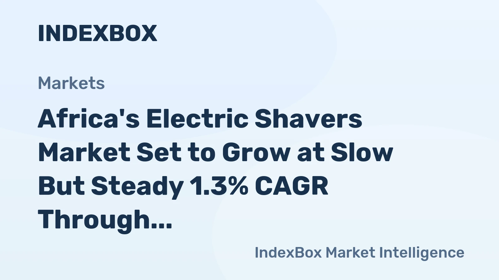 Africa's Electric Shavers Market Set to Grow at Slow But Steady 1.3% CAGR Through 2035
