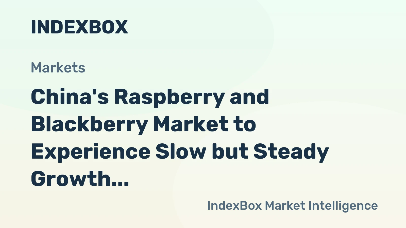 China's Raspberry and Blackberry Market to Experience Slow but Steady Growth with +1.5% CAGR from 2024-2035