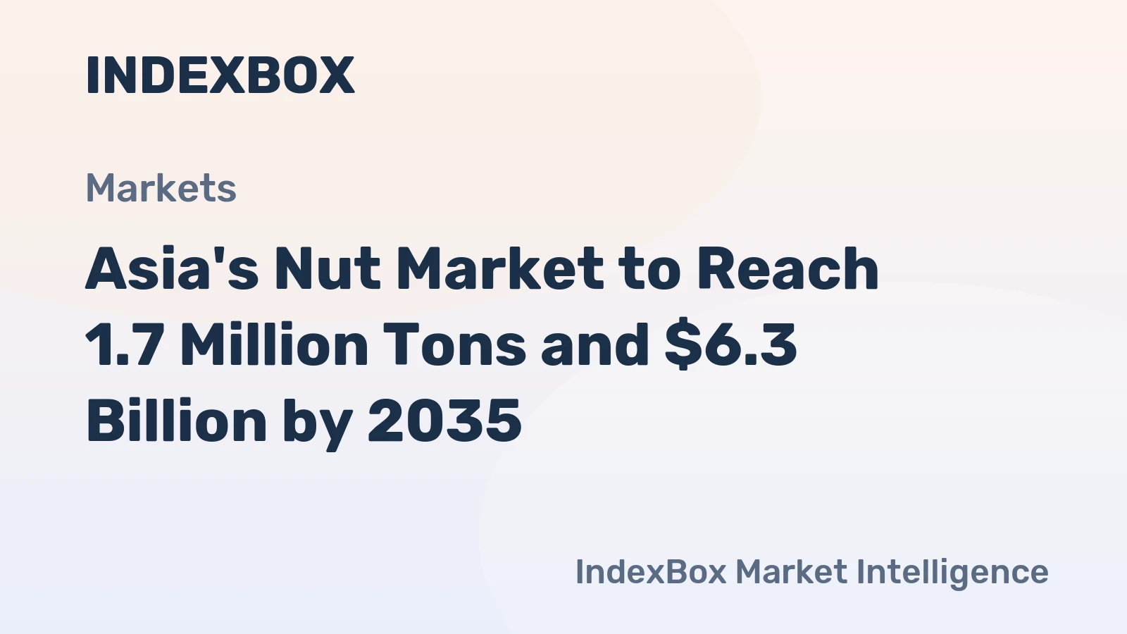 Asia's Nut Market to Reach 1.7 Million Tons and $6.3 Billion by 2035