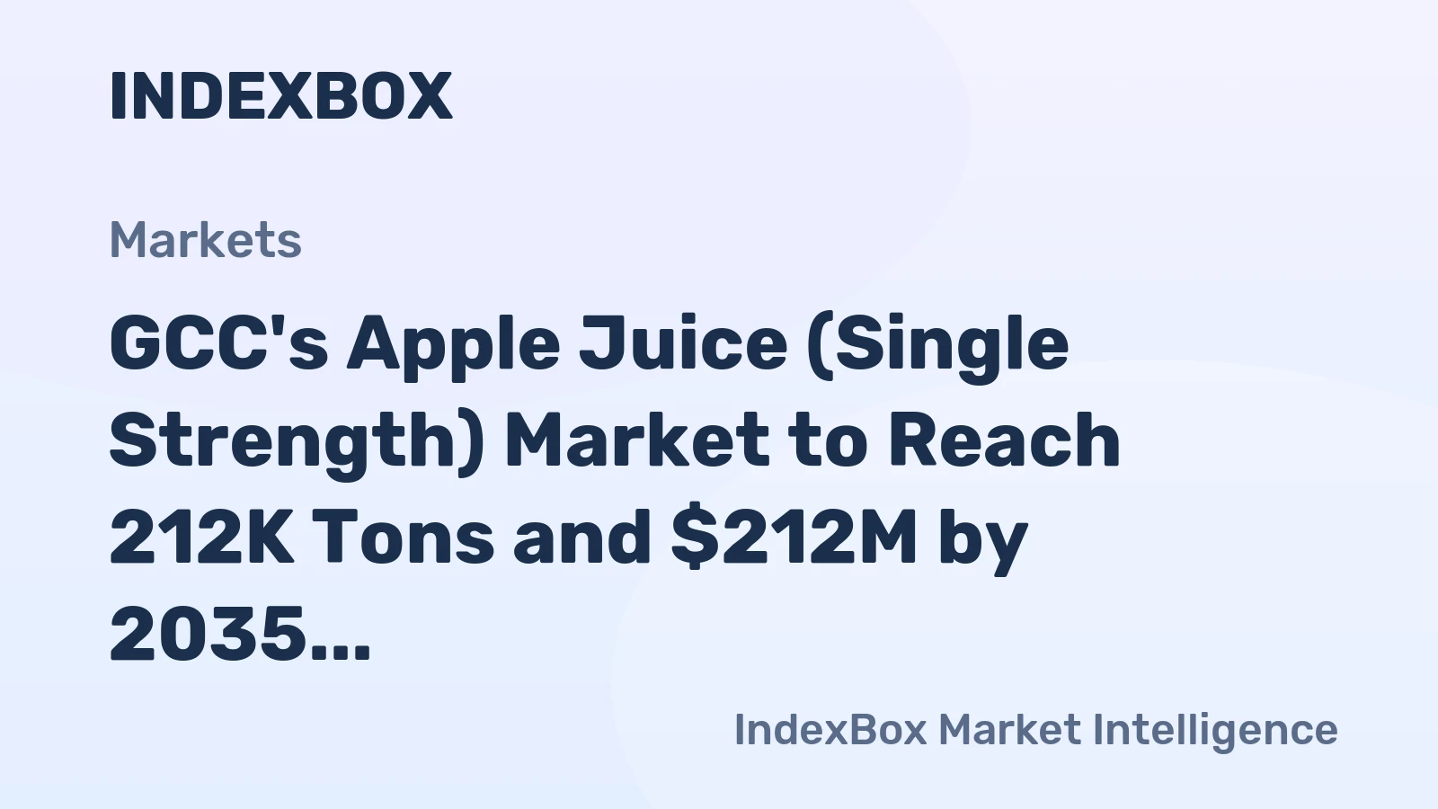 GCC's Apple Juice (Single Strength) Market to Reach 212K Tons and $212M by 2035, Fueled by Rising Demand