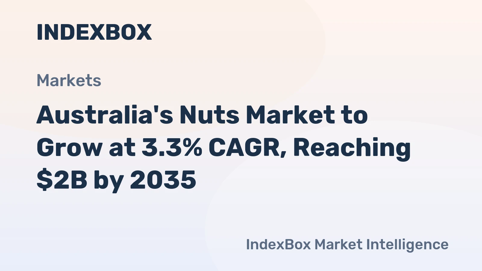 Australia's Nuts Market to Grow at 3.3% CAGR, Reaching $2B by 2035