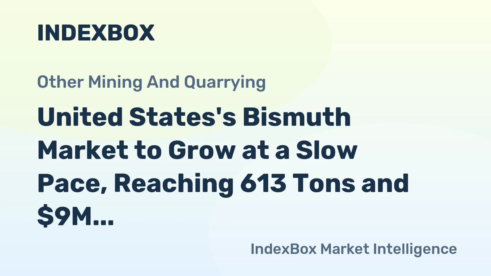 United States's Bismuth Market to Grow at a Slow Pace, Reaching 613 Tons and $9M by 2035