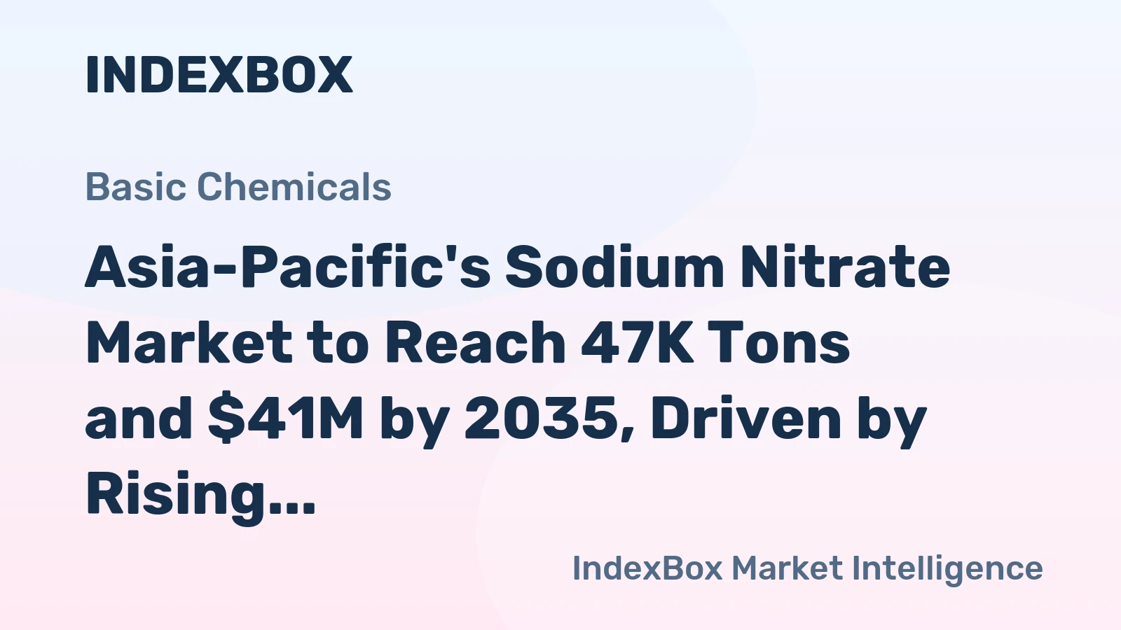 Asia-Pacific's Sodium Nitrate Market to Reach 47K Tons and $41M by 2035, Driven by Rising Demand