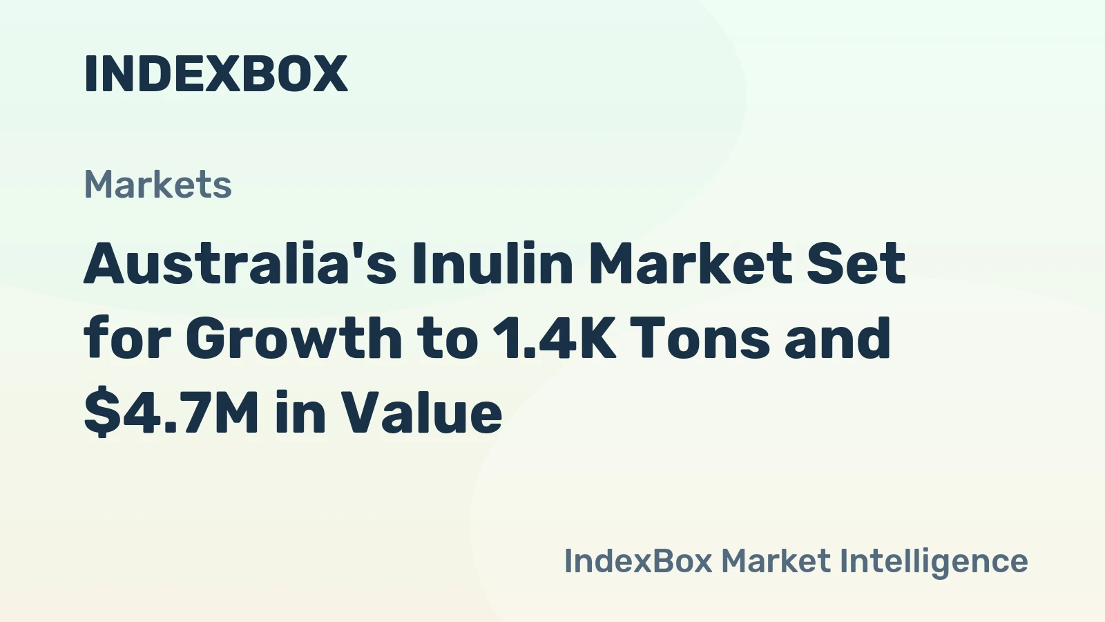 Australia's Inulin Market Set for Growth to 1.4K Tons and $4.7M in Value
