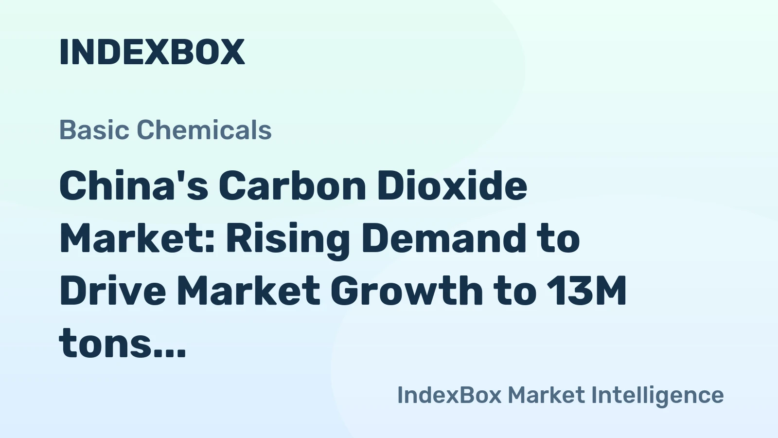 China's Carbon Dioxide Market: Rising Demand to Drive Market Growth to 13M tons and $3.3B by 2035