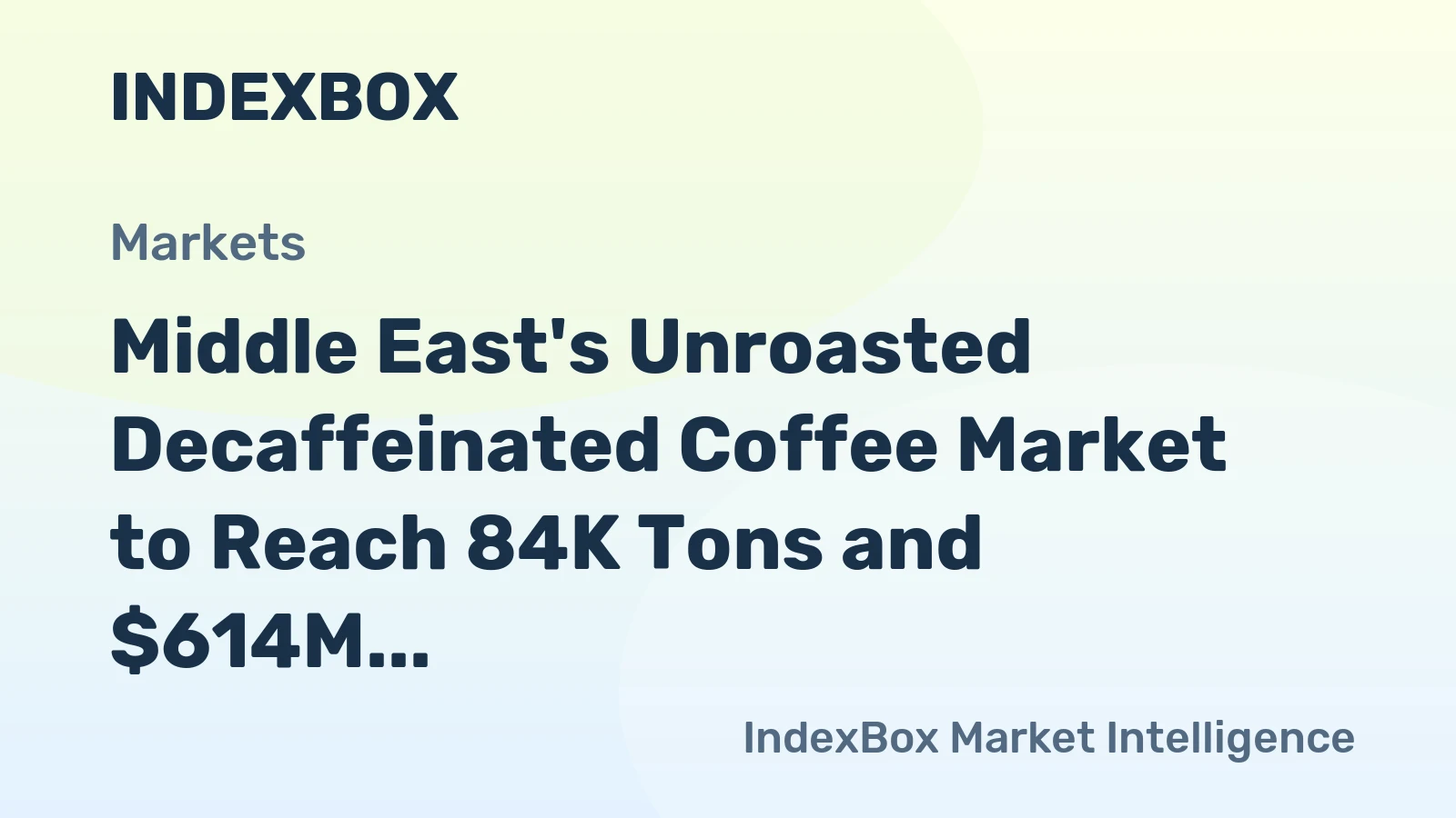 Middle East's Unroasted Decaffeinated Coffee Market to Reach 84K Tons and $614M by 2035