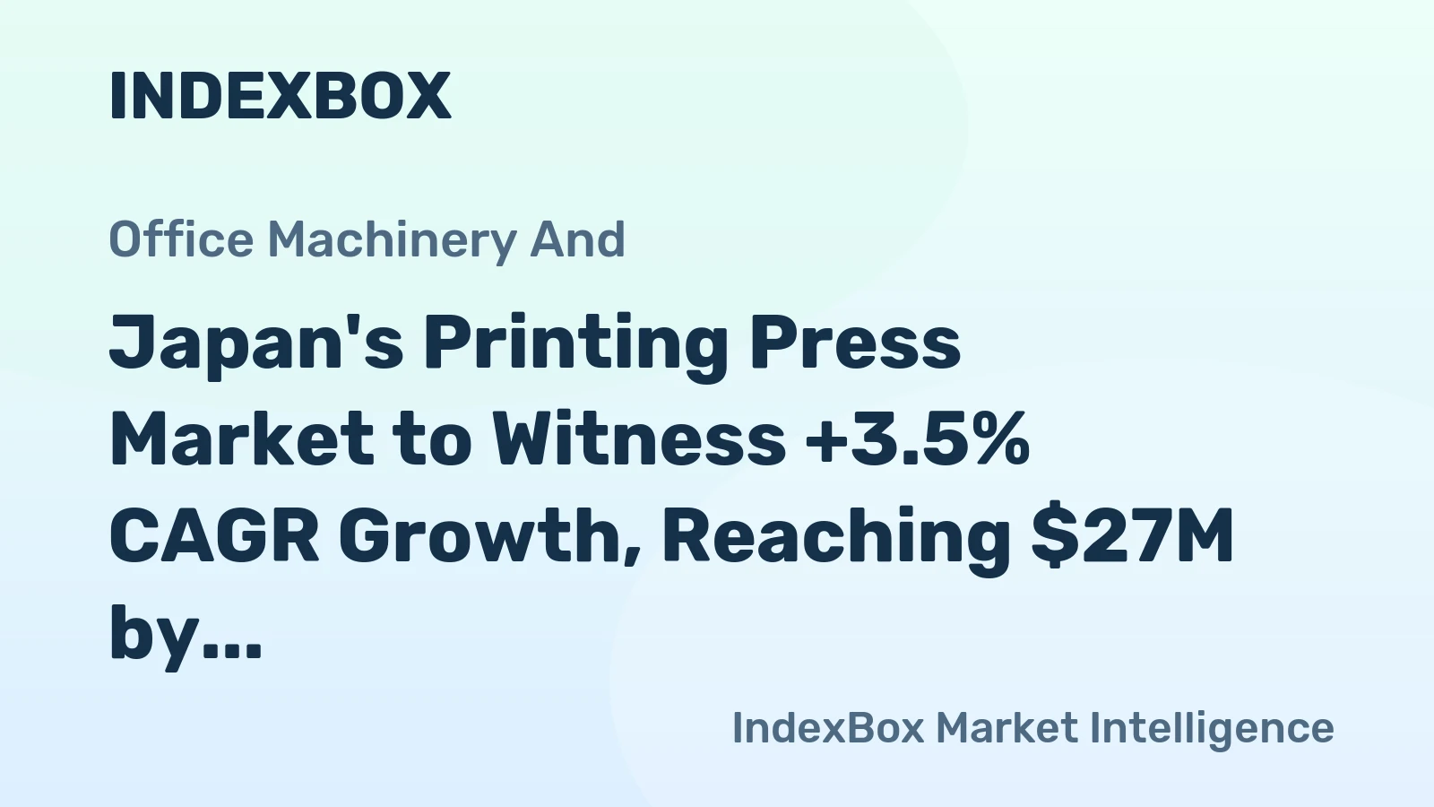 Japan's Printing Press Market to Witness +3.5% CAGR Growth, Reaching $27M by 2035