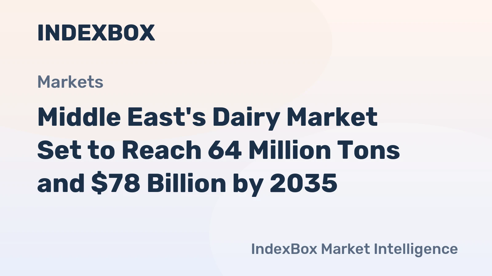 Middle East's Dairy Market Set to Reach 64 Million Tons and $78 Billion by 2035