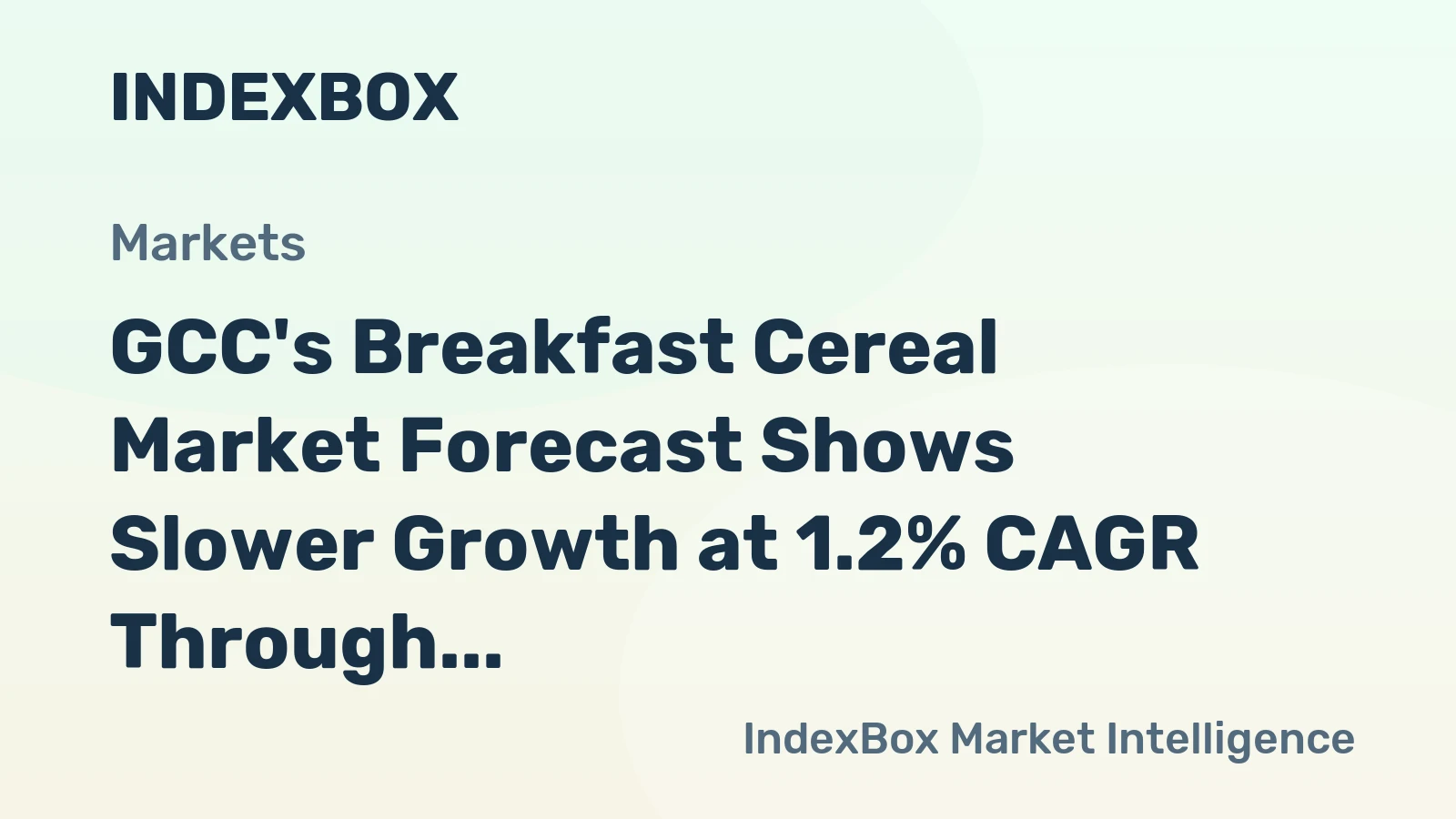 GCC's Breakfast Cereal Market Forecast Shows Slower Growth at 1.2% CAGR Through 2035