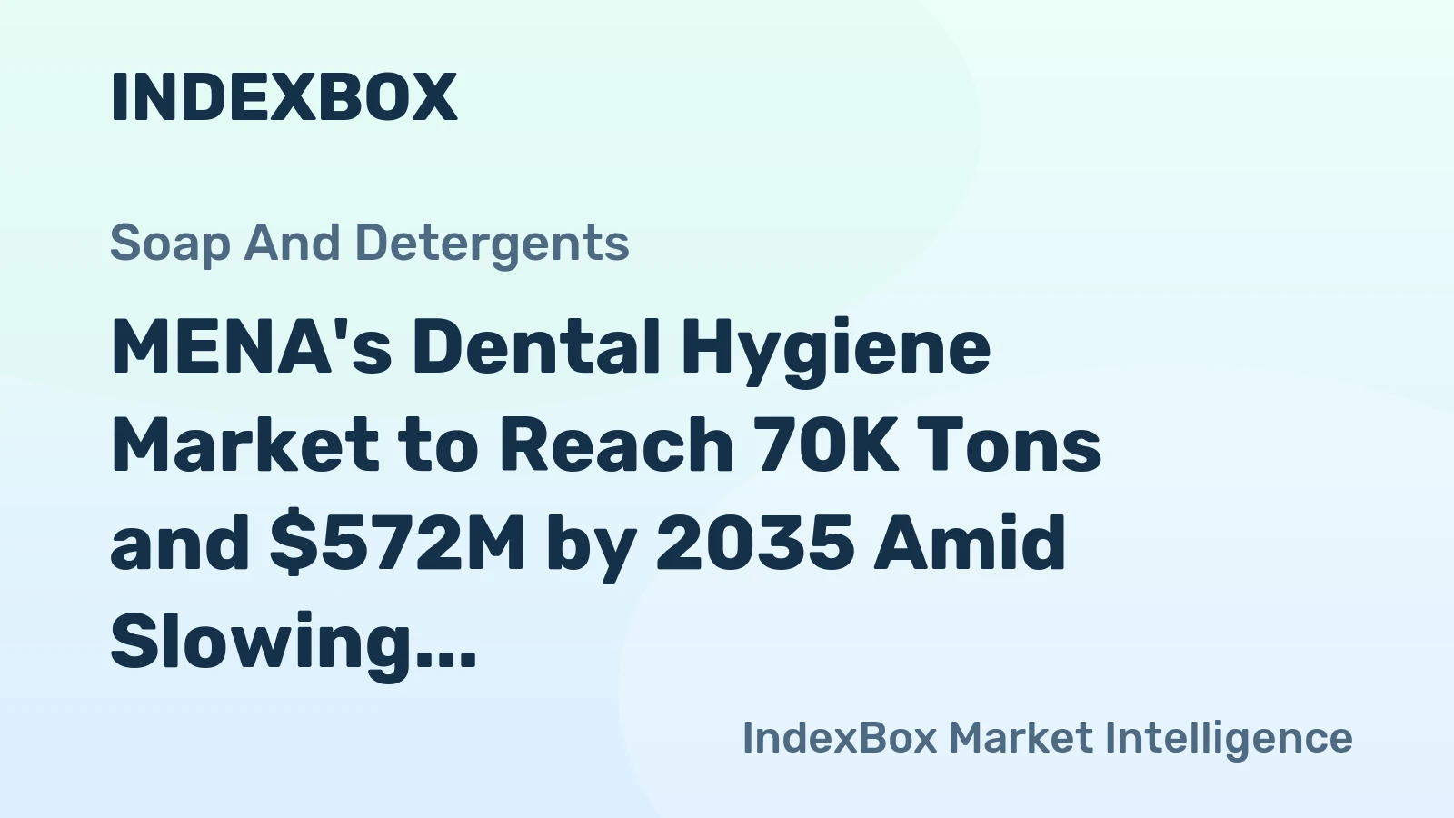 MENA's Dental Hygiene Market to Reach 70K Tons and $572M by 2035 Amid Slowing Growth
