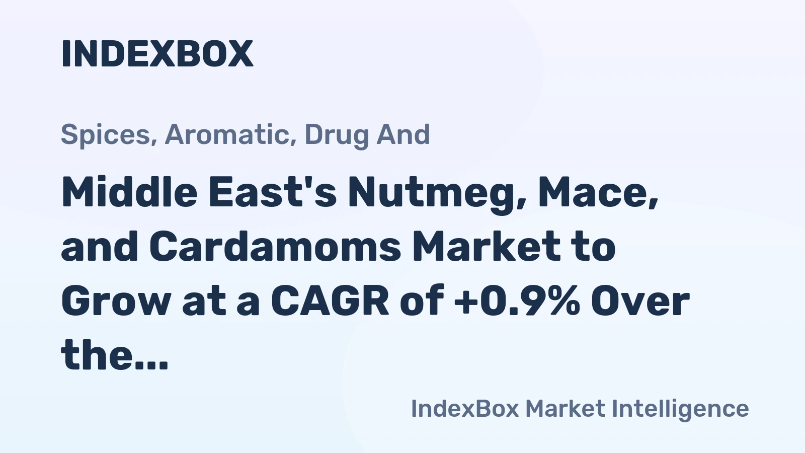 Middle East's Nutmeg, Mace, and Cardamoms Market to Grow at a CAGR of +0.9% Over the Next Decade