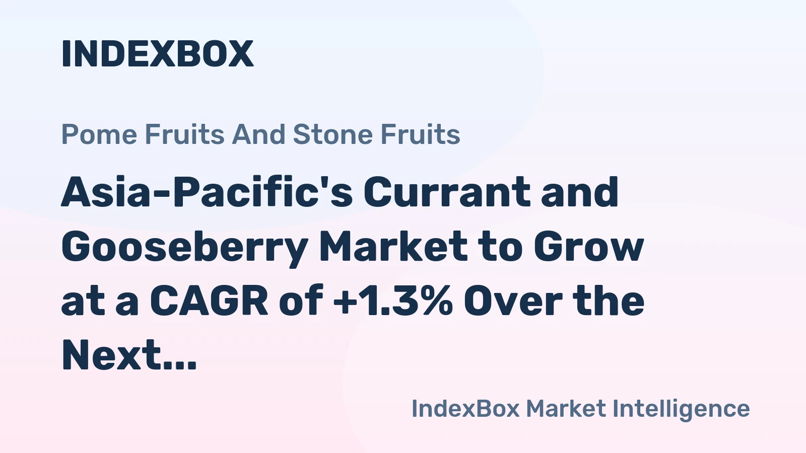 Asia-Pacific's Currant and Gooseberry Market to Grow at a CAGR of +1.3% Over the Next Decade