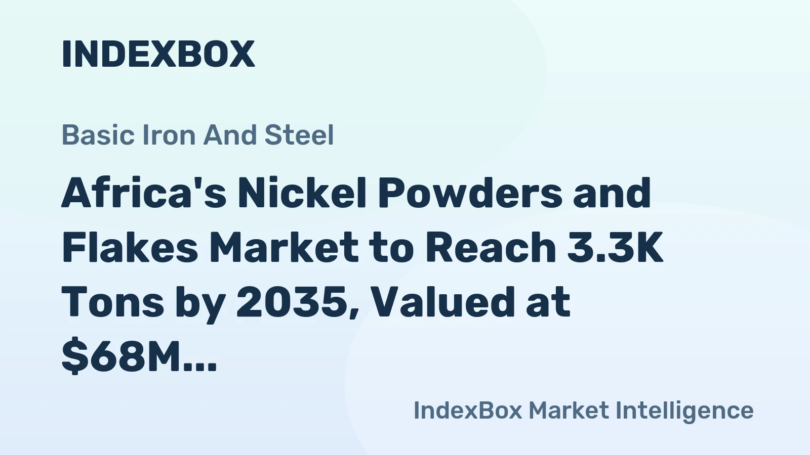 Africa's Nickel Powders and Flakes Market to Reach 3.3K Tons by 2035, Valued at $68M