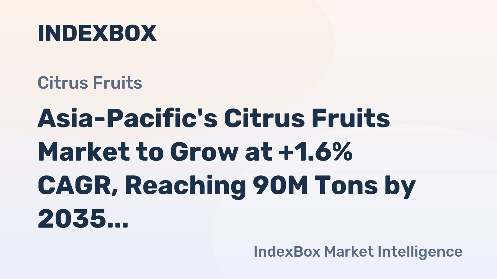 Asia-Pacific's Citrus Fruits Market to Grow at +1.6% CAGR, Reaching 90M Tons by 2035