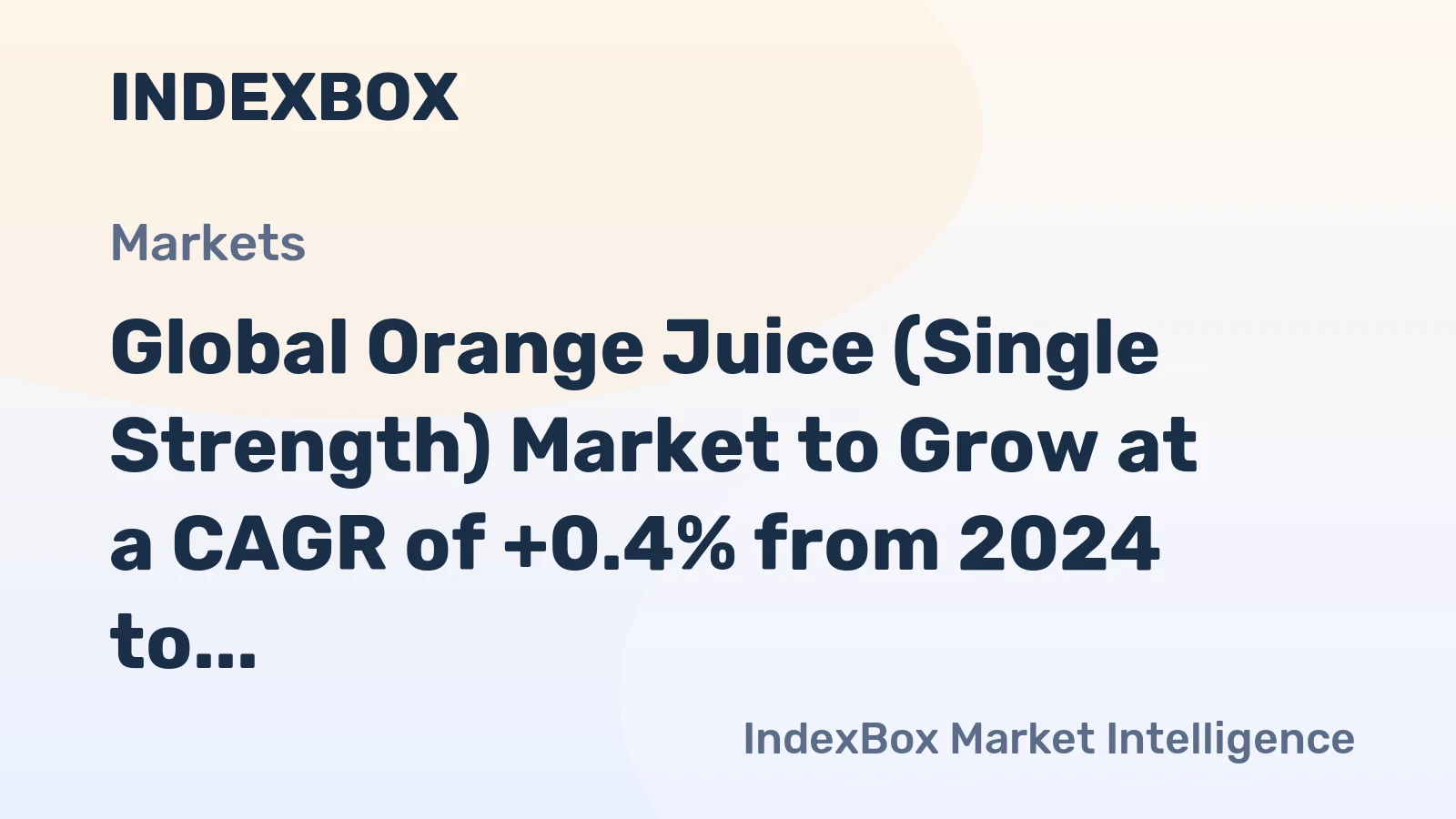 Global Orange Juice (Single Strength) Market to Grow at a CAGR of +0.4% from 2024 to 2035, Reaching 4M Tons