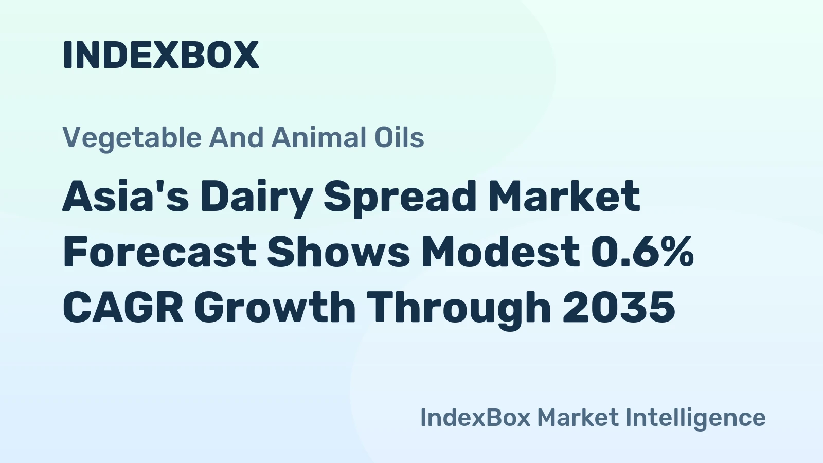 Asia's Dairy Spread Market Forecast Shows Modest 0.6% CAGR Growth Through 2035