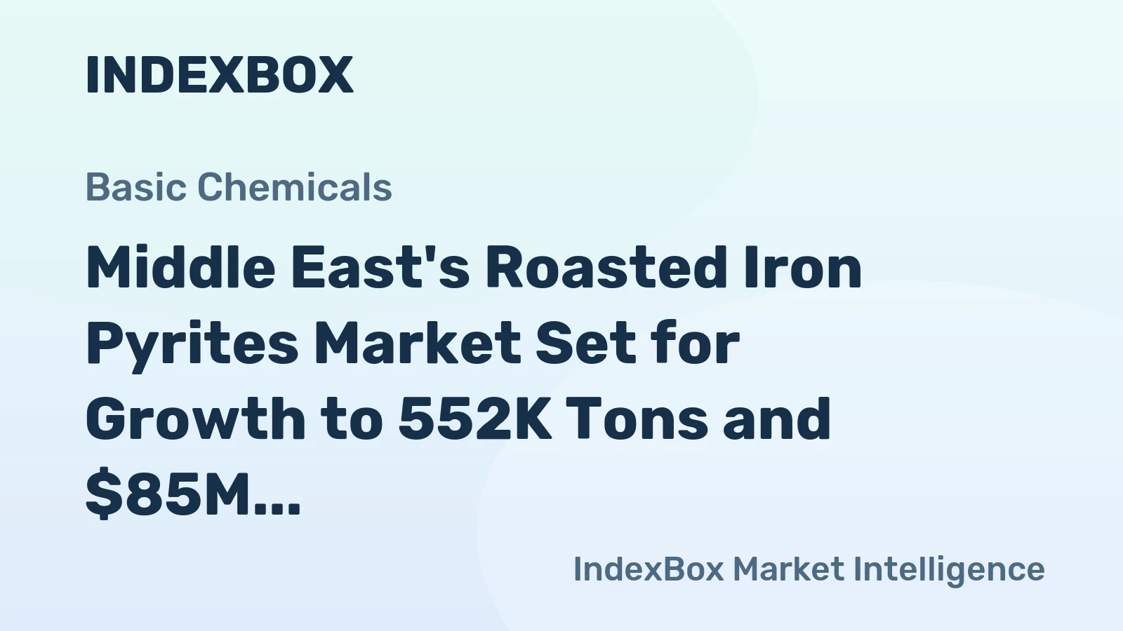 Middle East's Roasted Iron Pyrites Market Set for Growth to 552K Tons and $85M