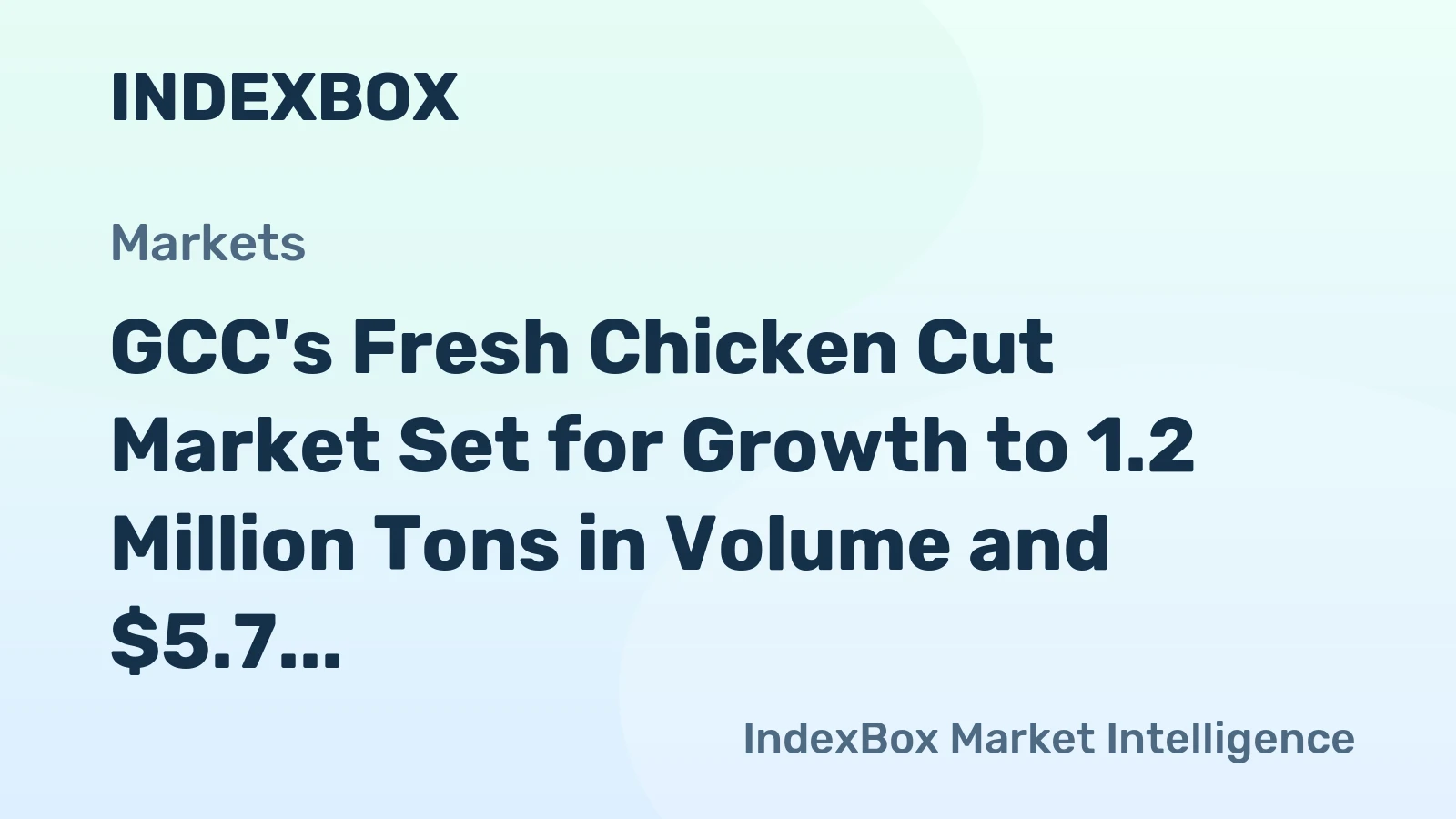 GCC's Fresh Chicken Cut Market Set for Growth to 1.2 Million Tons in Volume and $5.7 Billion in Value