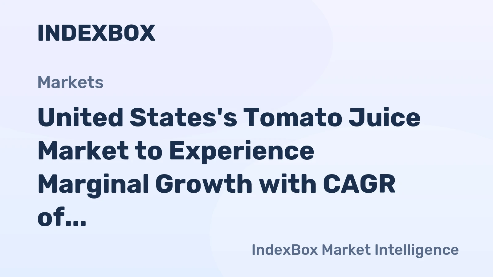 United States's Tomato Juice Market to Experience Marginal Growth with CAGR of +0.1% from 2024 to 2035