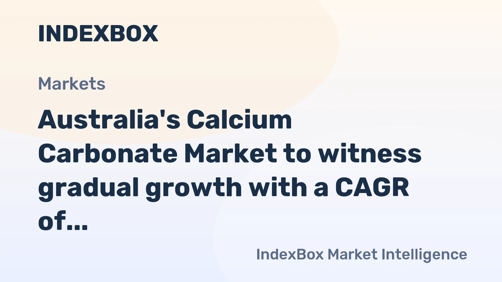 Australia's Calcium Carbonate Market to witness gradual growth with a CAGR of +0.2% from 2024 to 2035