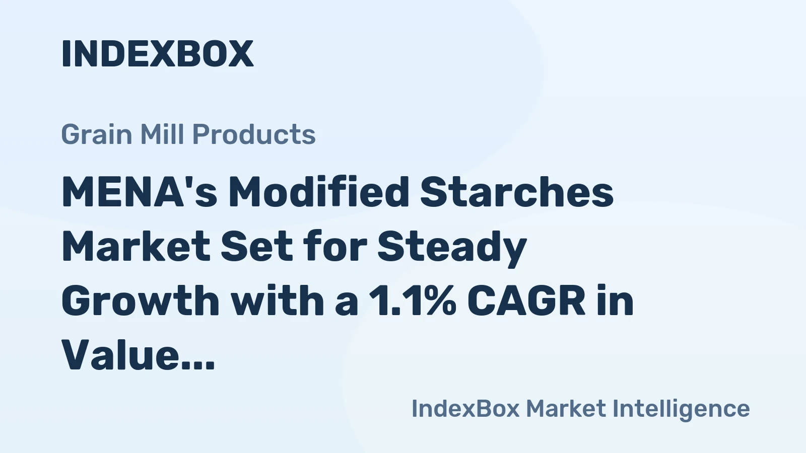 MENA's Modified Starches Market Set for Steady Growth with a 1.1% CAGR in Value