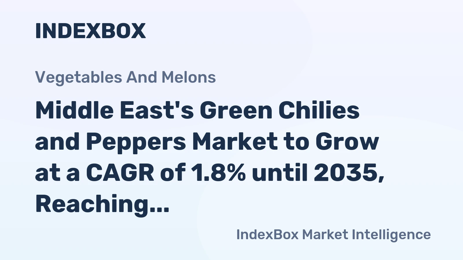 Middle East's Green Chilies and Peppers Market to Grow at a CAGR of 1.8% until 2035, Reaching $7.3 Billion