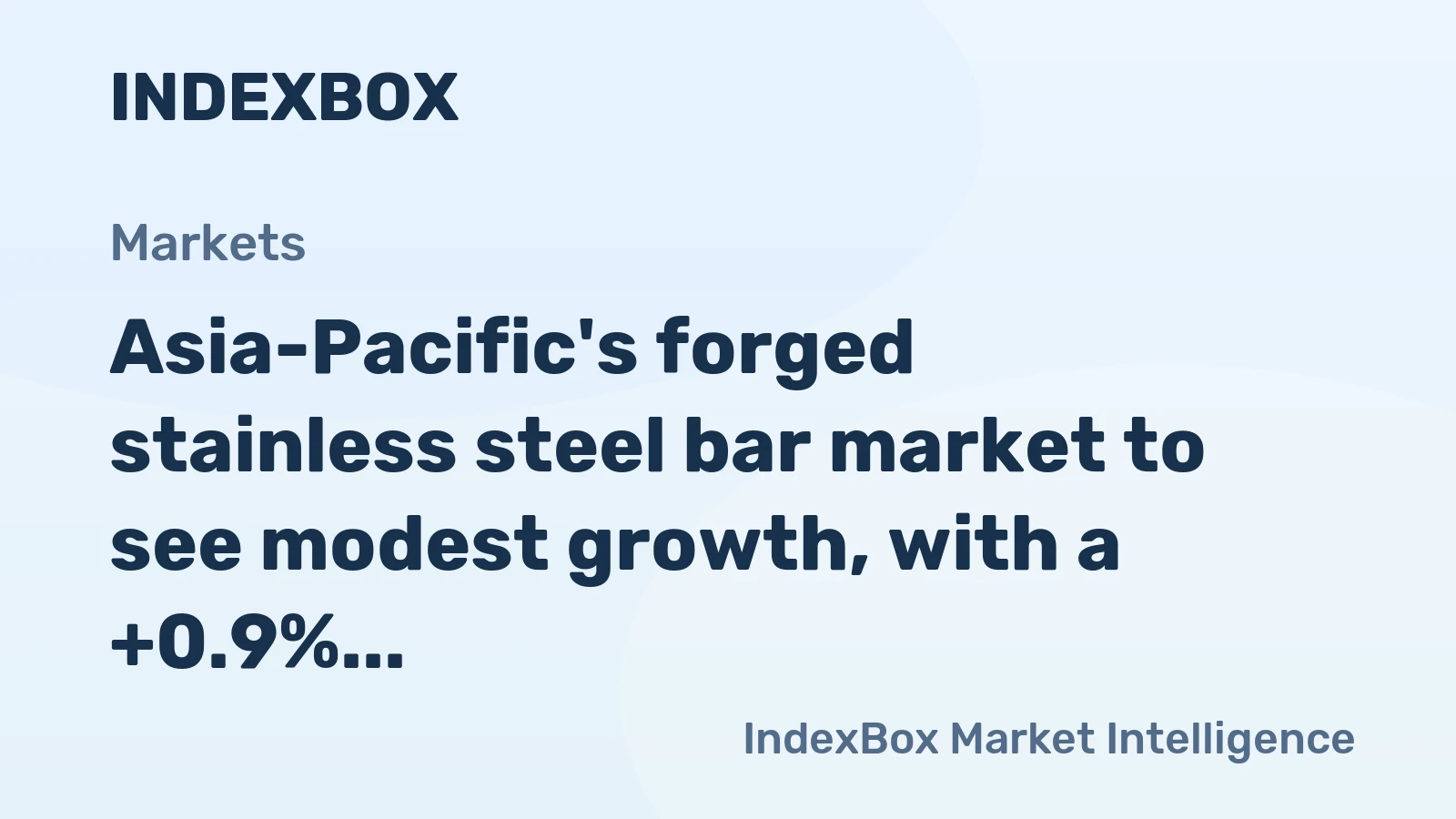 Asia-Pacific's forged stainless steel bar market to see modest growth, with a +0.9% CAGR in value terms forecast through 2035.