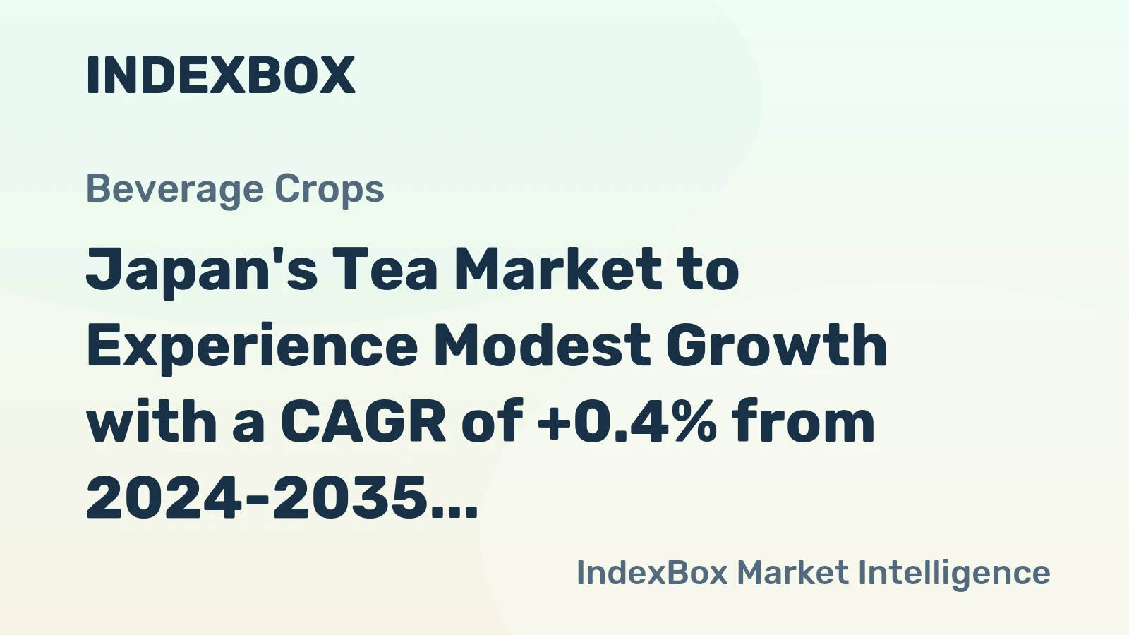 Japan's Tea Market to Experience Modest Growth with a CAGR of +0.4% from 2024-2035