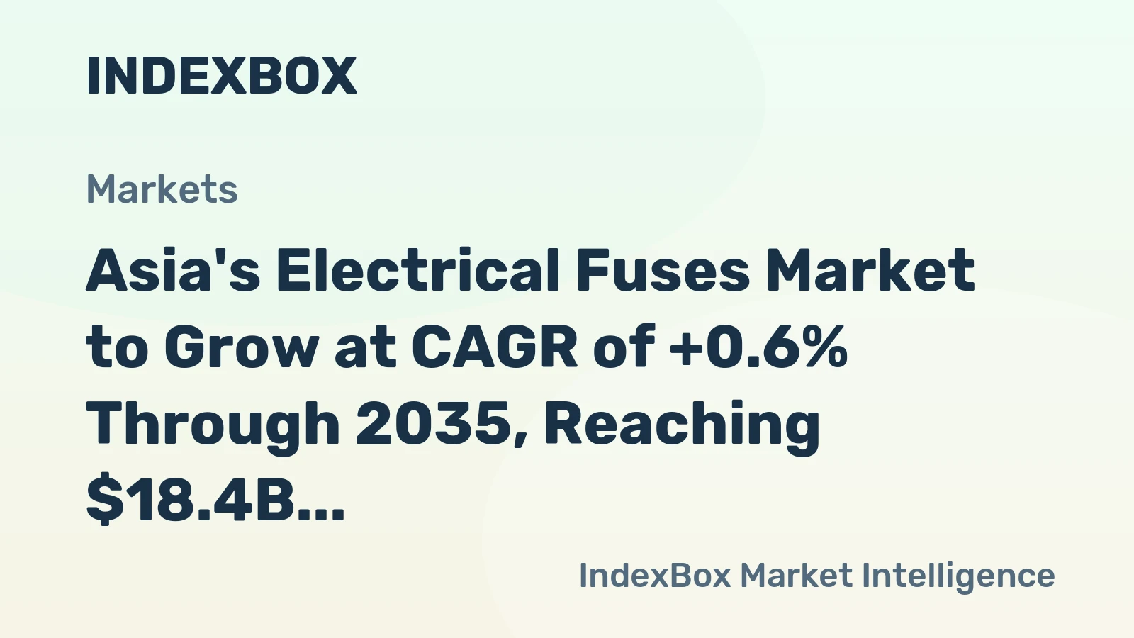 Asia's Electrical Fuses Market to Grow at CAGR of +0.6% Through 2035, Reaching $18.4B in Value