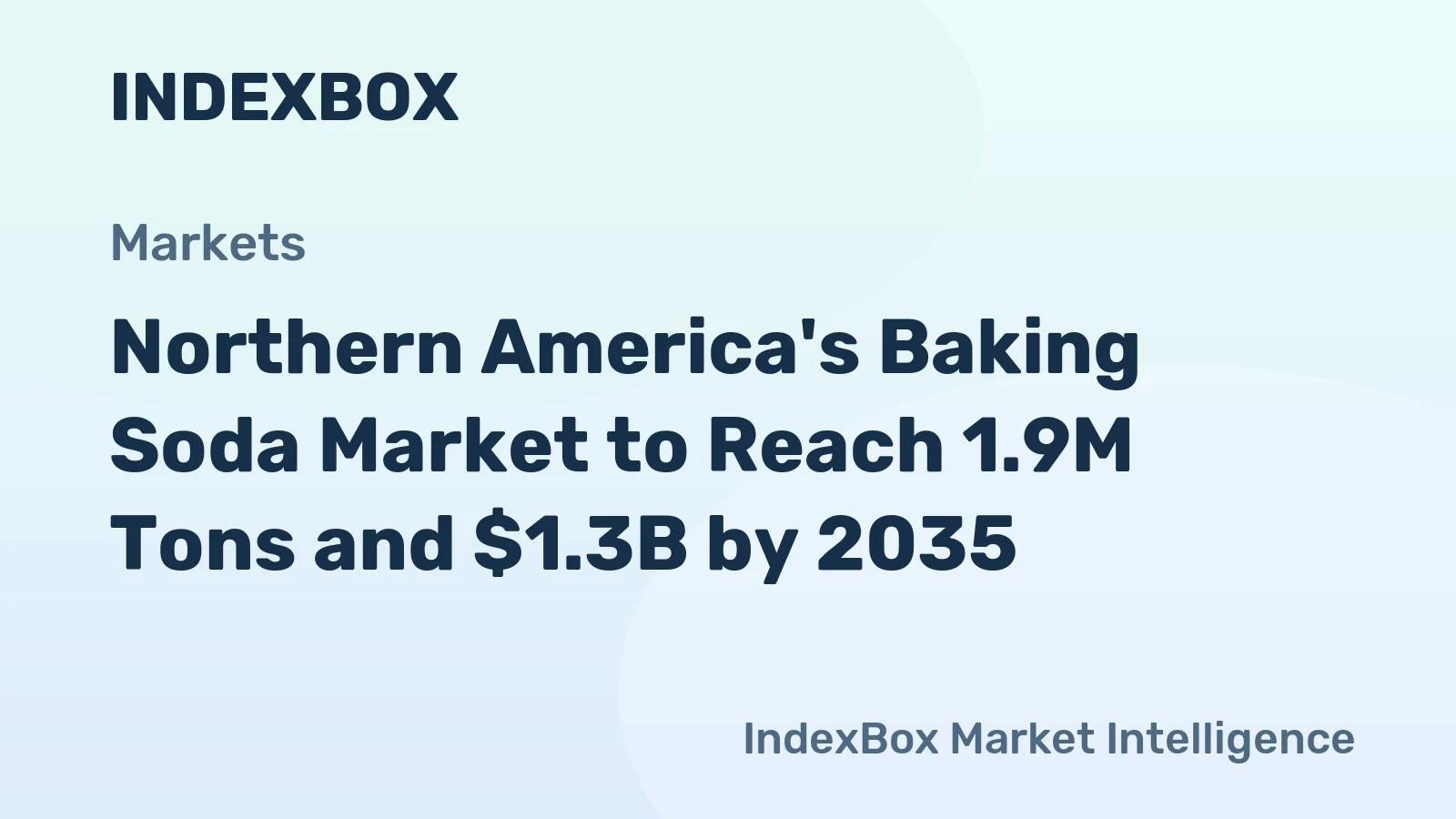 Northern America's Baking Soda Market to Reach 1.9M Tons and $1.3B by 2035