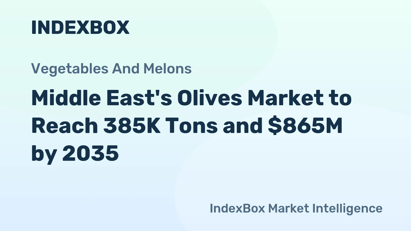 Middle East's Olives Market to Reach 385K Tons and $865M by 2035